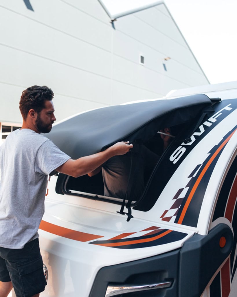 Basecamp Elite | Swift Basecamp Towing Cover | Window Cover